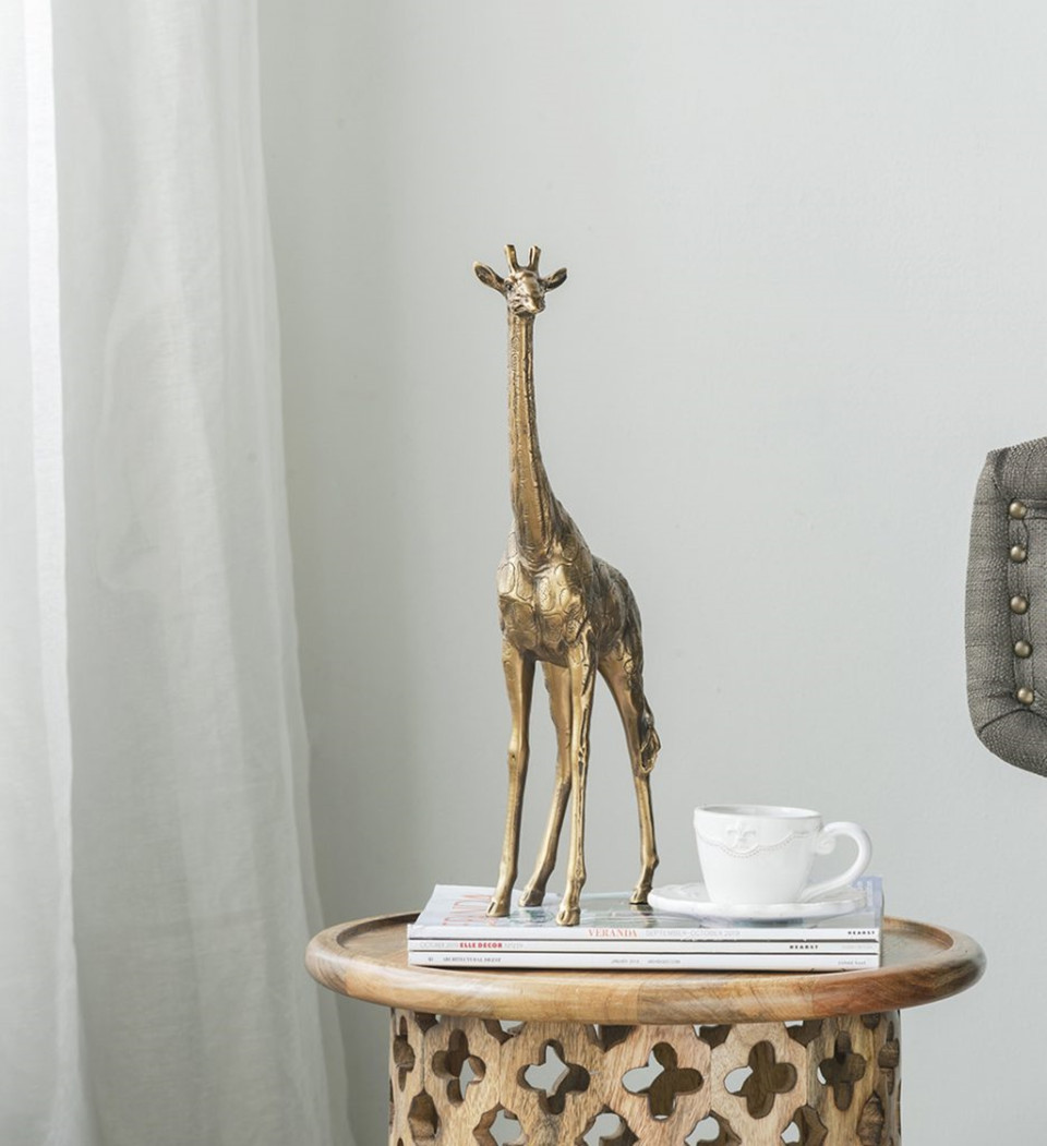 Large Giraffe Statue - 16" - Gold | Christmas Central