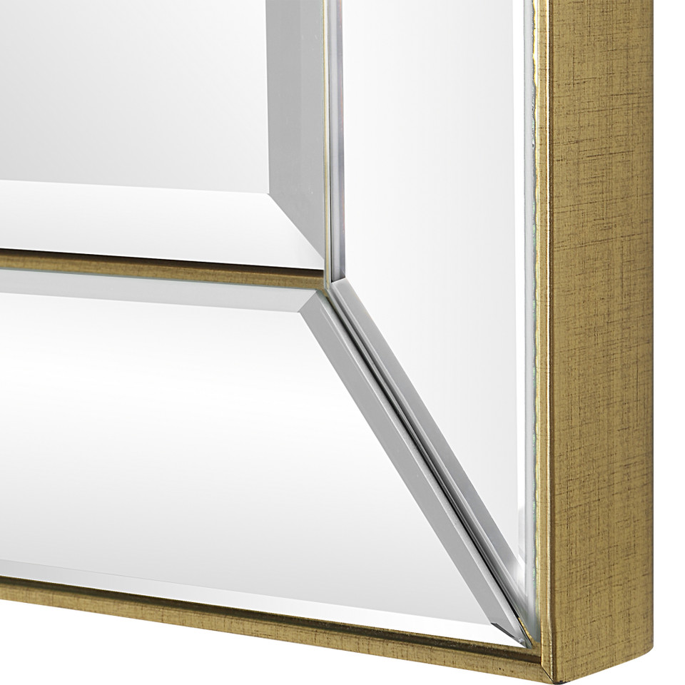 Slim Beveled Square Wall Mirror - 28" - Gold | Christmas Central