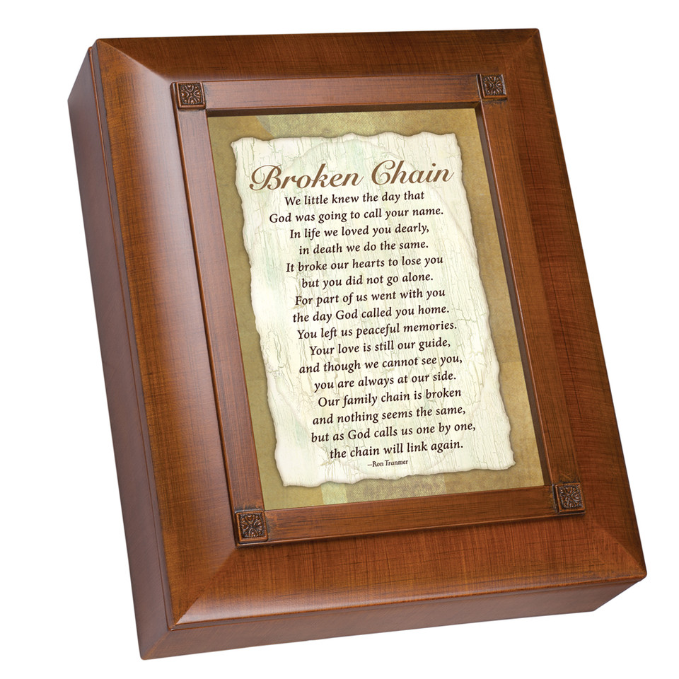 Broken Chain Poem Remembrance Keepsake Box - 9.5" - Brown | Christmas ...