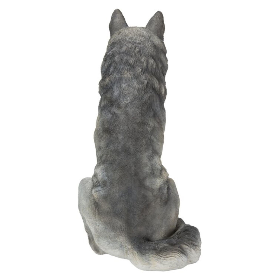 21.75" Sitting Wolf Outdoor Garden Statue | Christmas Central