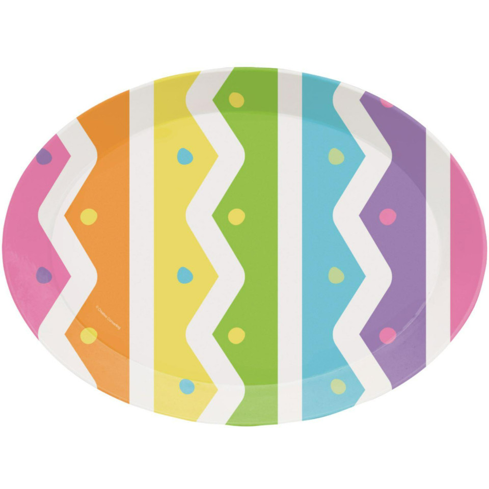 Easter Egg Oval Trays - 14" - Multicolor - Club Pack of 12 | Christmas ...