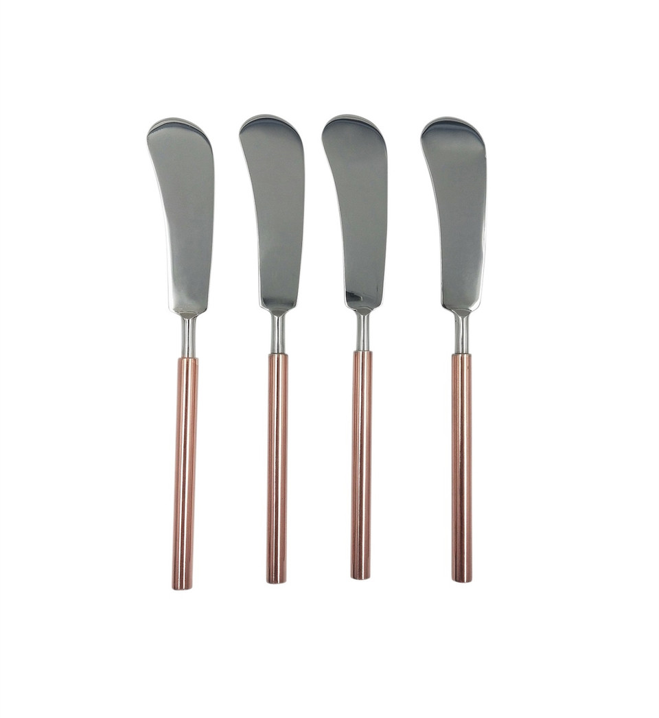 Stainless Steel Spreader Set - 6" - Silver & Copper - 4-piece ...