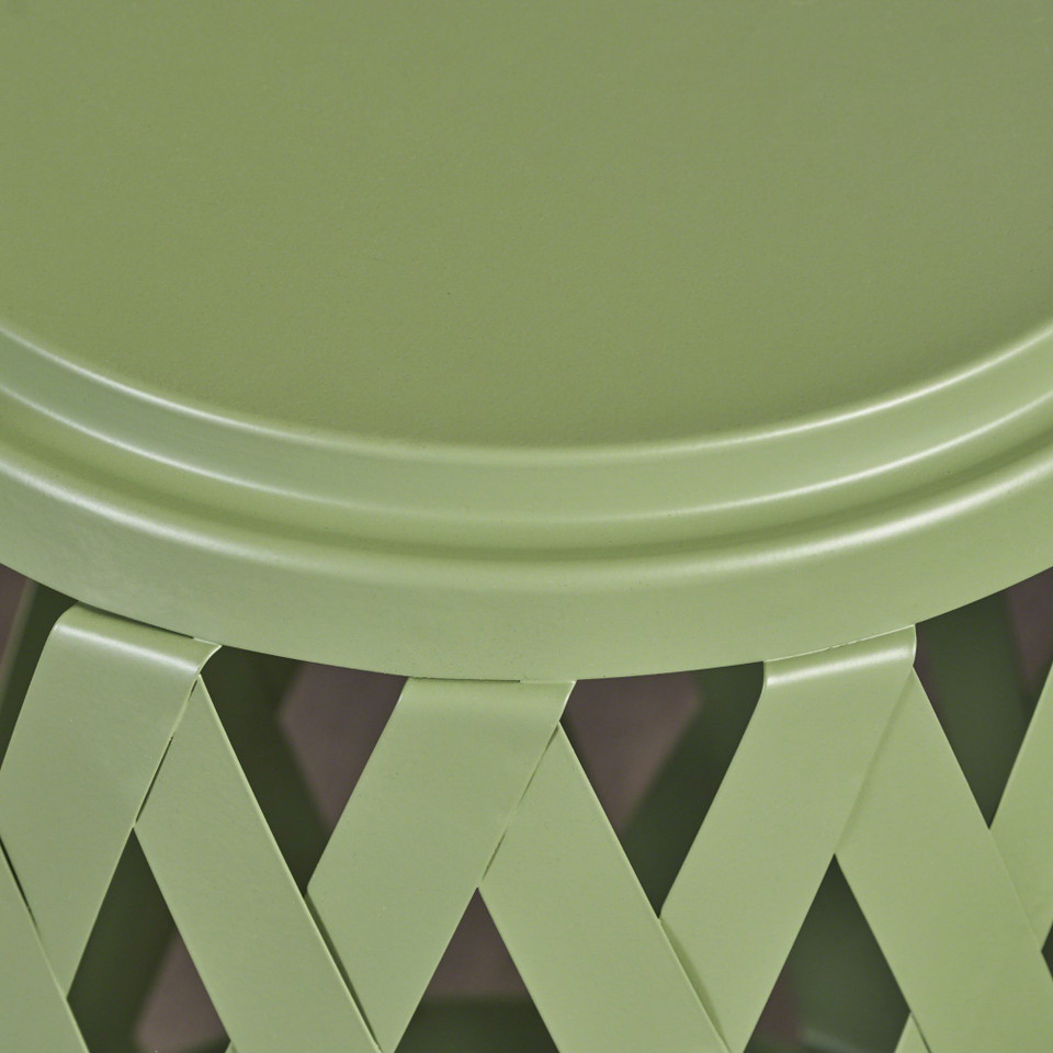 22" Matte Green Contemporary Round Side Table | Christmas Central