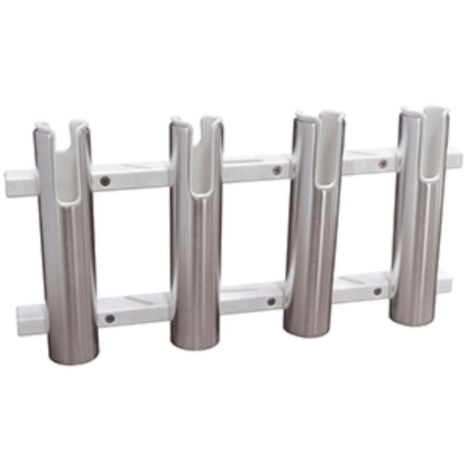 17" Classic Silver Aluminum/Poly Fishing 4-Rod Rack Holder | Christmas ...