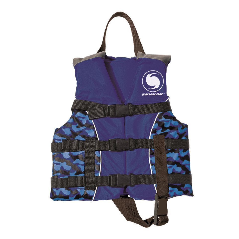 15" Blue USCG Swimming Pool Camouflage Child Life Jacket Vest-Up to 90 ...