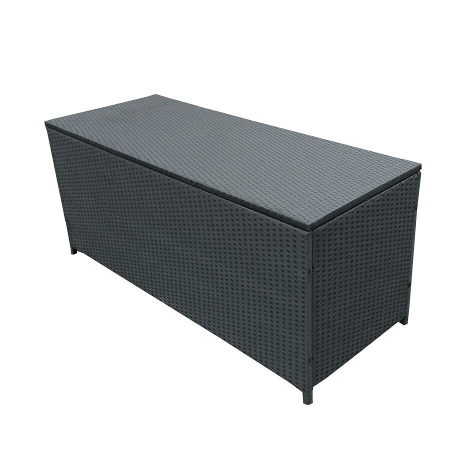 Black Indoor & Outdoor Balcony Patio Deck Porch Pool 113 Gallon Wicker ...