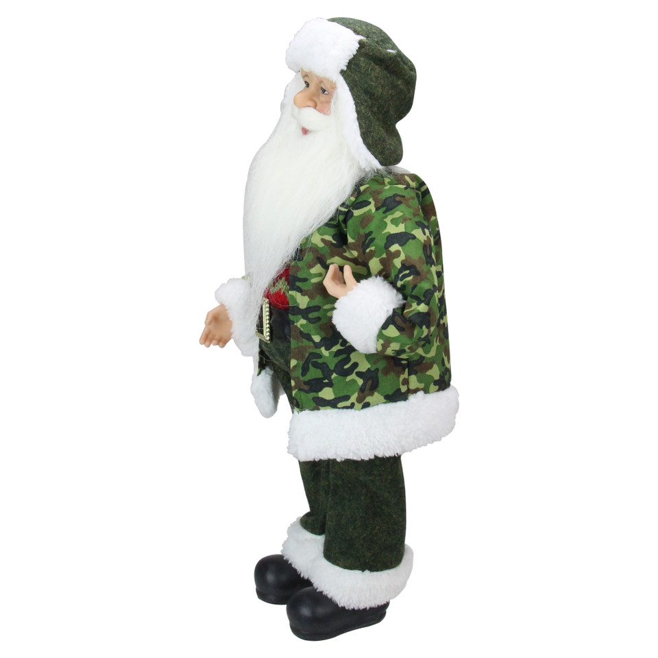 18.25" Santa Claus in Camouflage Christmas Decoration | Christmas Central