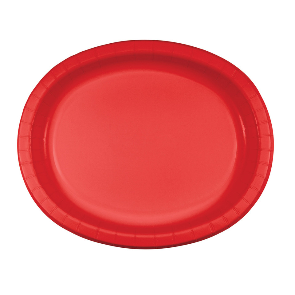 Club Pack of 96 Classic Red Disposable Paper Banquet Dinner Plates 12 ...