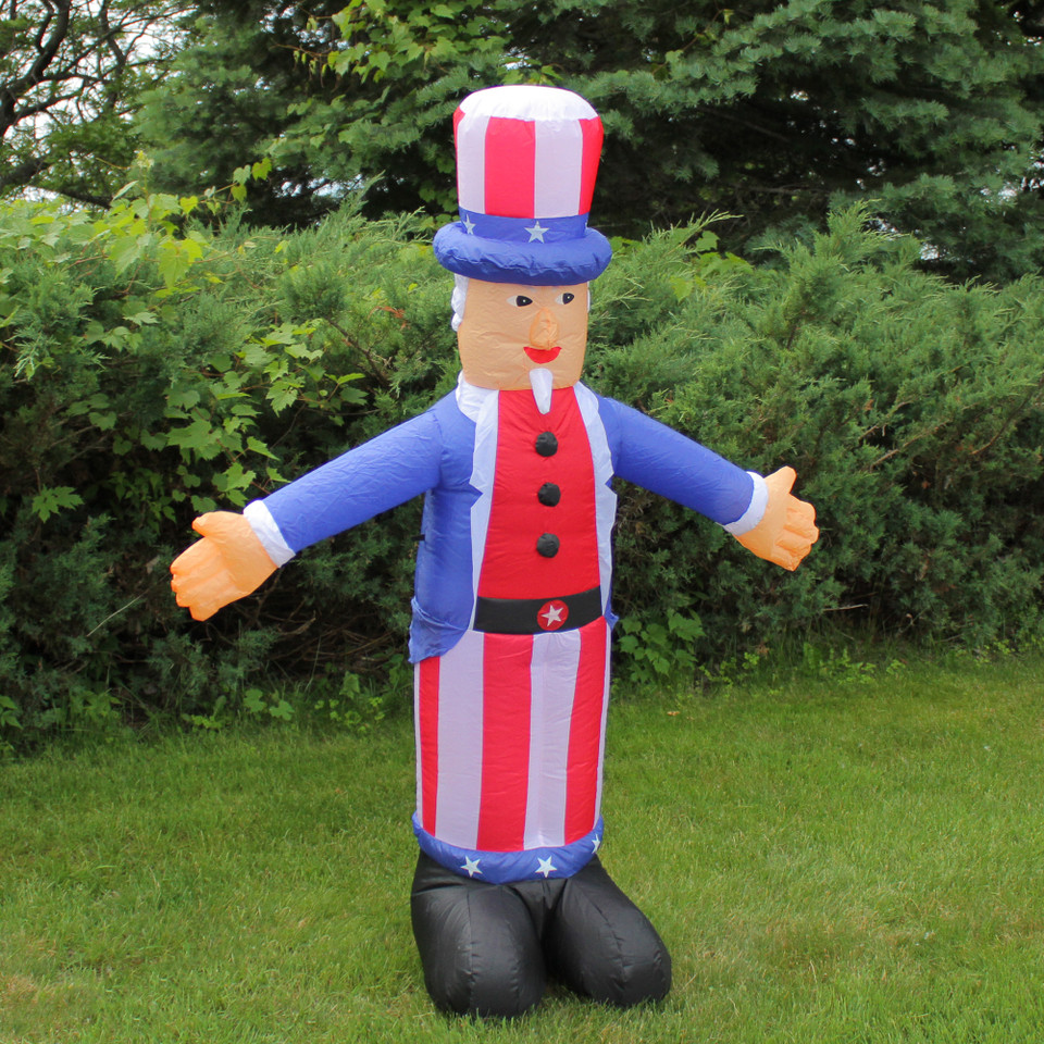 Lighted Inflatable Uncle Sam Patriotic Outdoor Decoration - 6 ...