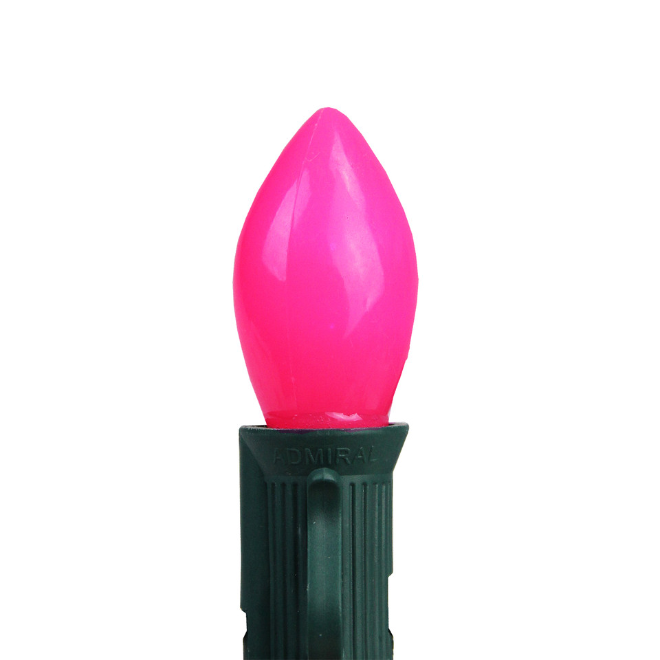 Pack of 4 Opaque Pink LED C7 Christmas Replacement Bulbs | Christmas ...