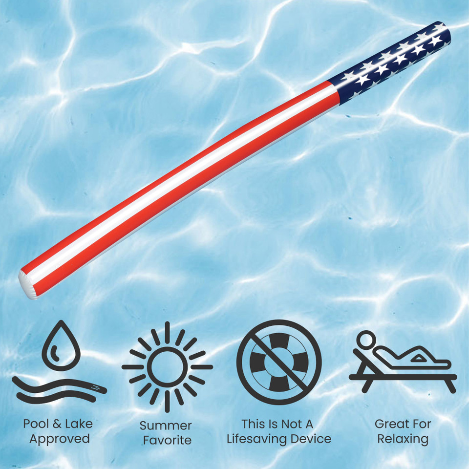Patriotic Stars & Stripes Inflatable Swimming Pool Float - 72" - Red ...