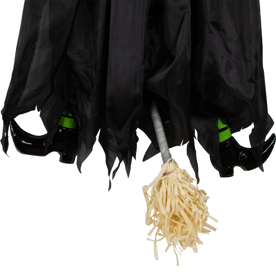 4' Crashed Giant Tree Trunk Witch Hanging Halloween Decoration ...