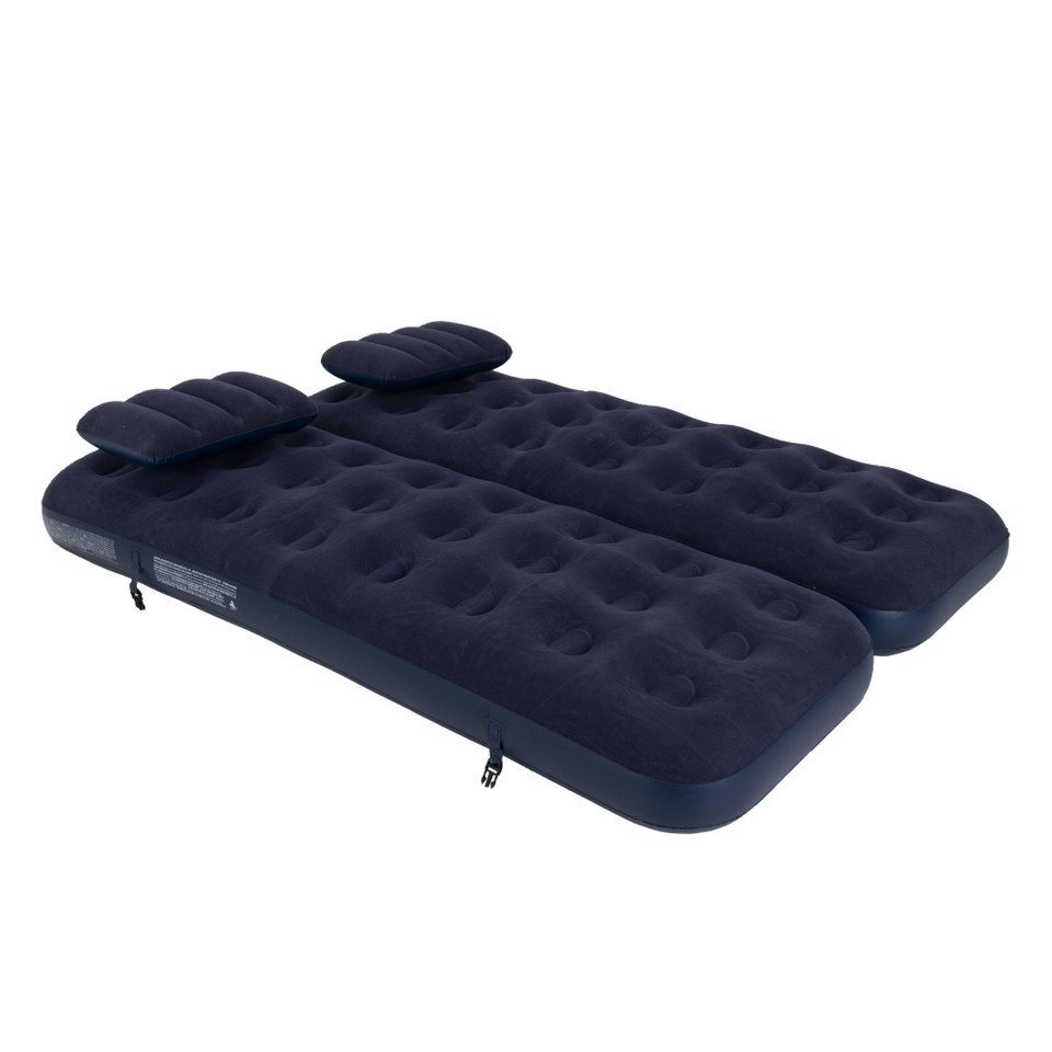 6.25' Navy Blue 3 in 1 Inflatable Flocked Air Mattress with Pillows ...