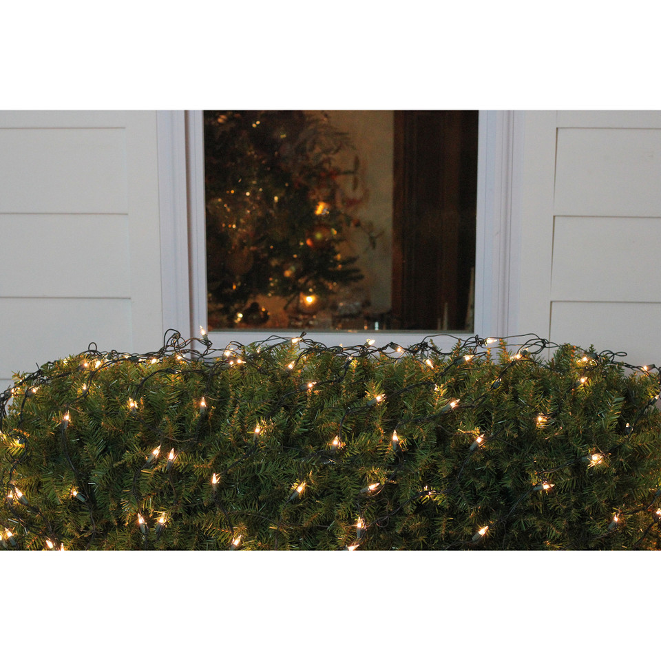 4' x 6' Clear Mini Incandescent Christmas Net Lights - Green Wire ...