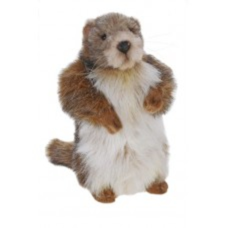 Set of 3 Brown & Ivory Handcrafted Marmot Groundhog Stuffed Animals 8.5 ...
