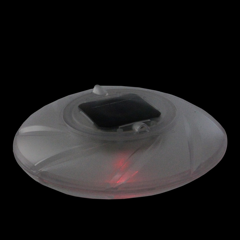 7.5" Clear Color Changing Solar Powered Floating Disc Pool Light ...