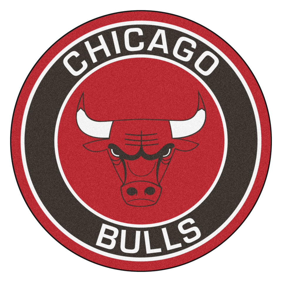 27" Black & Red NBA Chicago Bulls Rounded Door Mat | Christmas Central