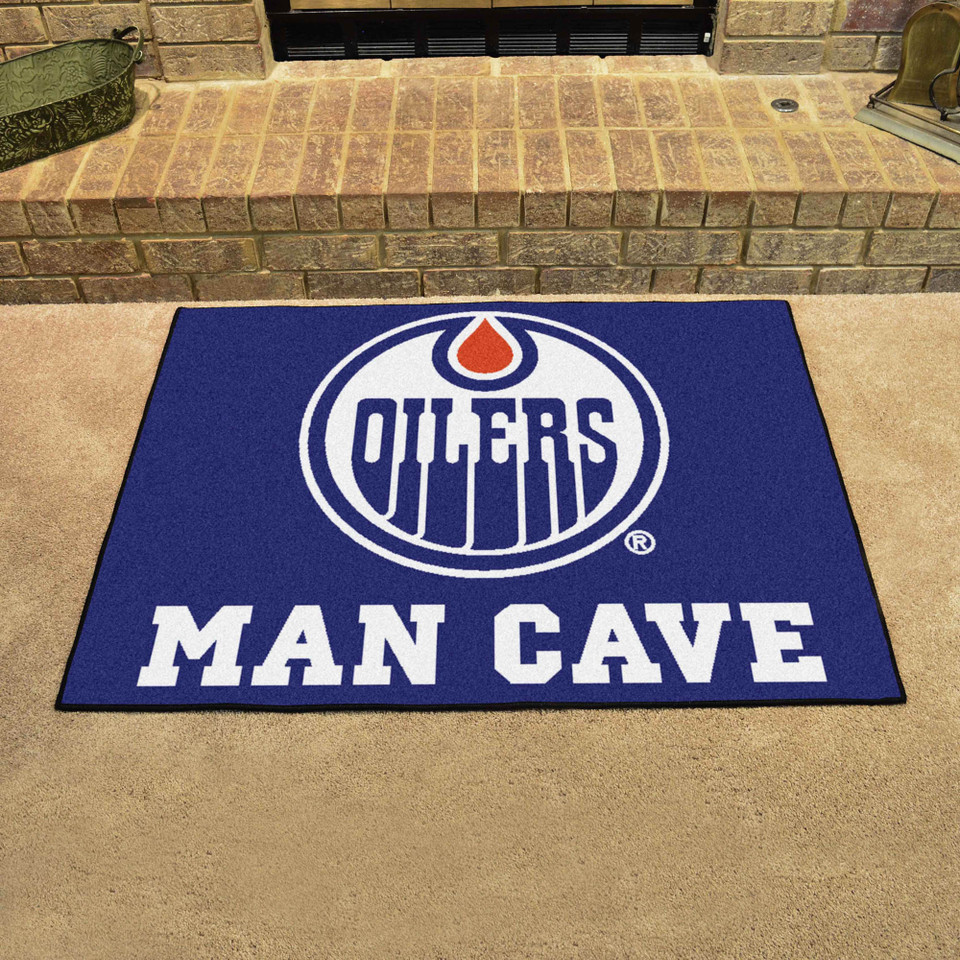 33.75" x 42.5" Blue & White NHL Edmonton Oilers "Man Cave" All-Star ...