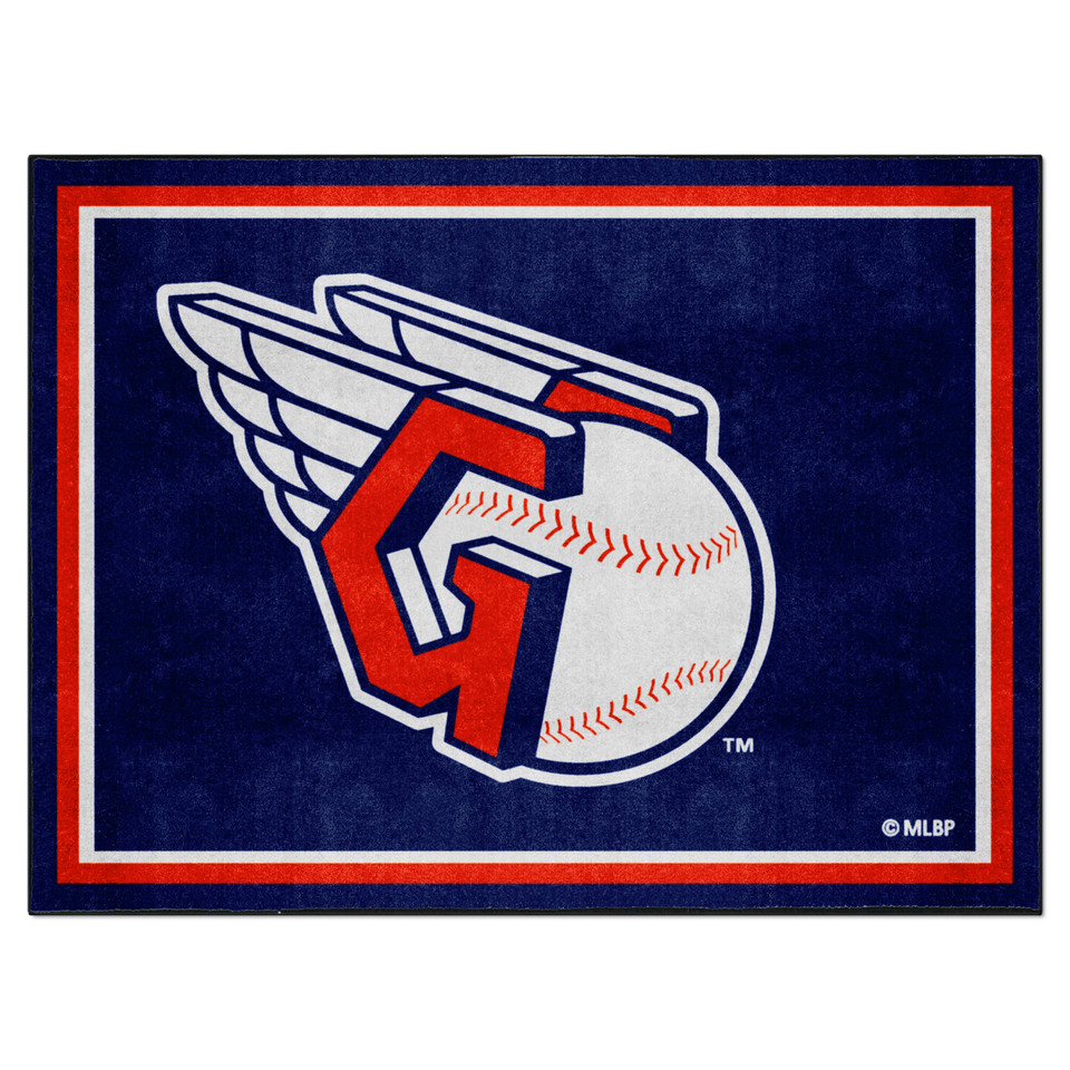 87" x 117" Red & Blue MLB Cleveland Indians Plush Non-Skid Area Rug ...