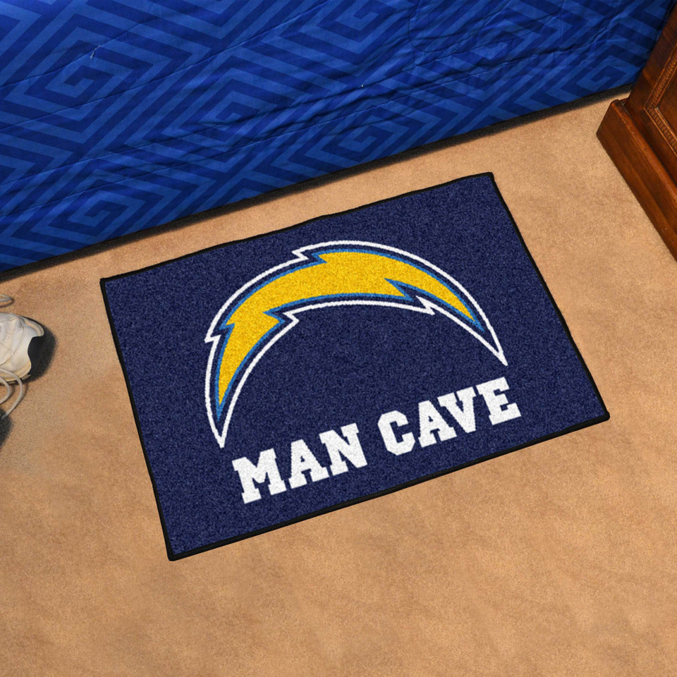 19" x 30" Blue & Yellow NFL Chargers Man Cave Starter Rectangular Mat ...