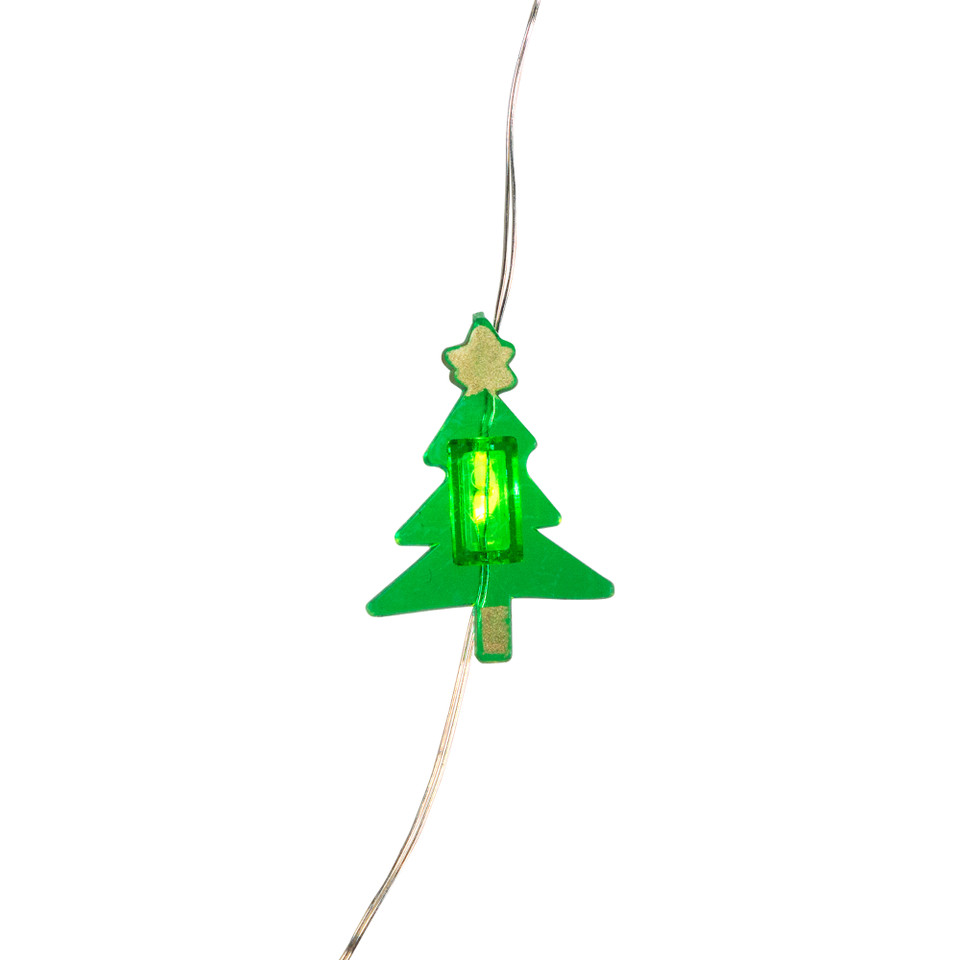 20-Count Warm White LED Christmas Tree Fairy Lights - 6ft, Silver ...