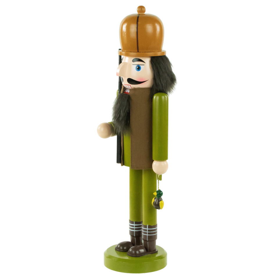 14" Green & Brown Wood Duck Hunter Wooden Christmas Nutcracker ...