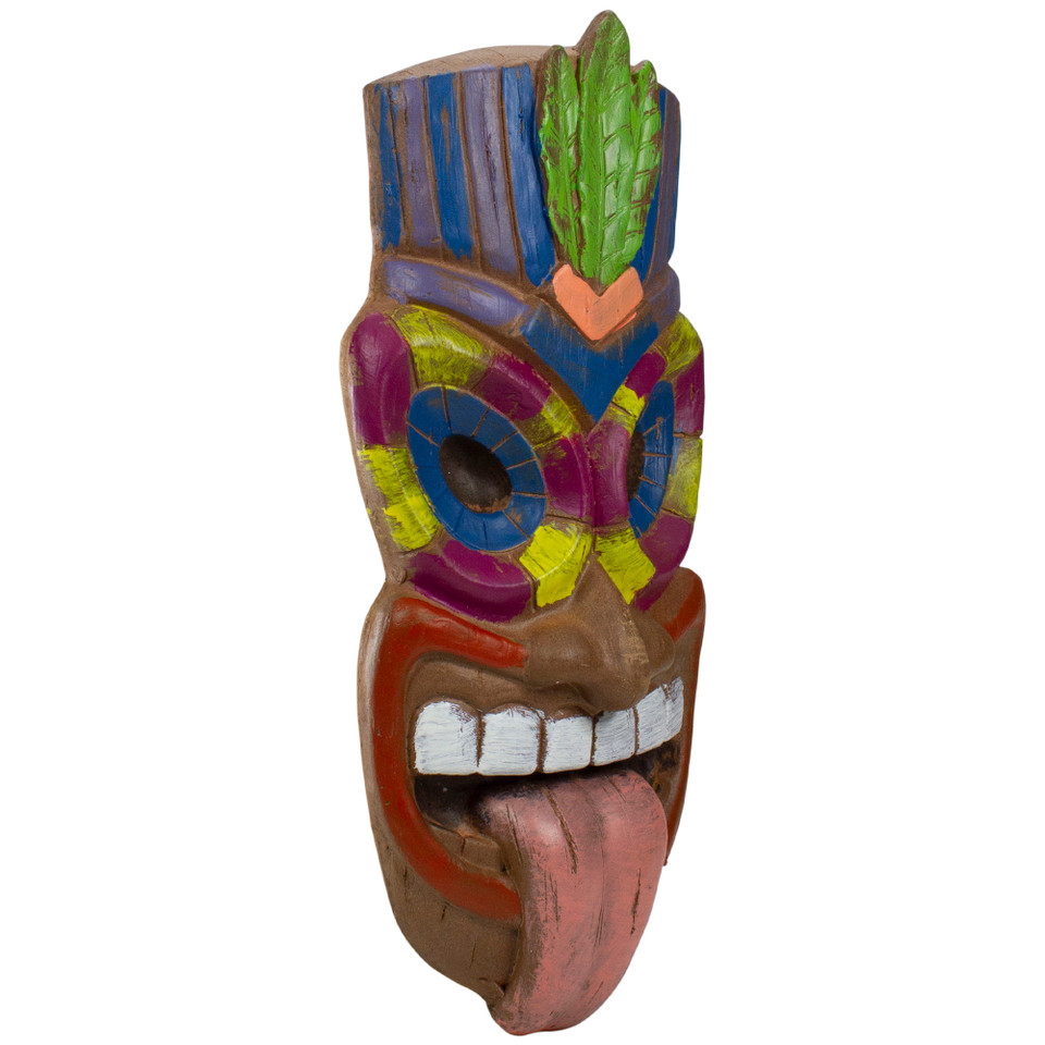 Tiki Man Sticking Tongue Out Hanging Wall Decoration - 16" - Multicolor ...