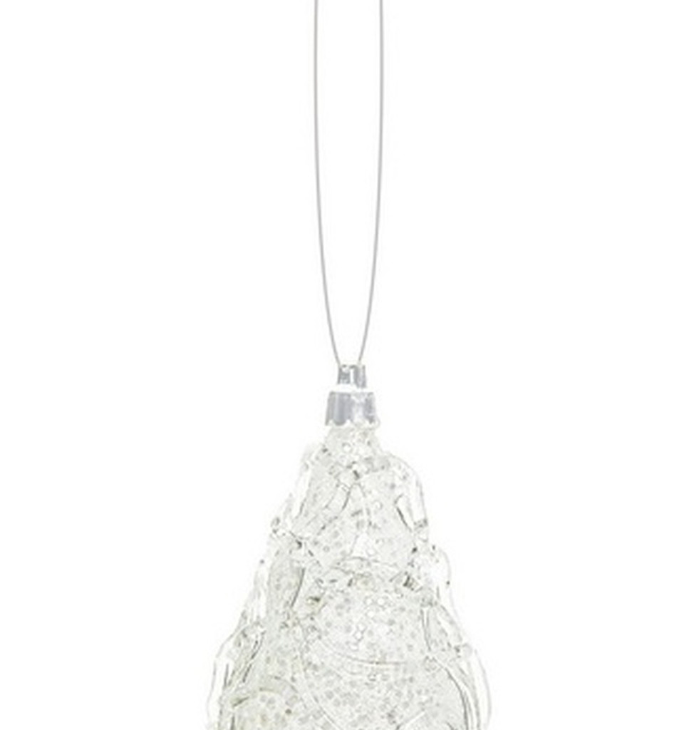 7" Winter Light Clear Glittered Shatterproof Christmas Finial Ornament ...
