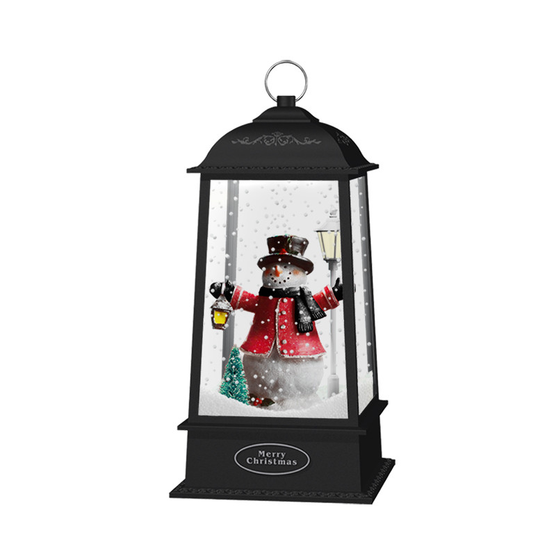 13" Lighted Snowman Christmas Lantern with Falling Snow | Christmas Central