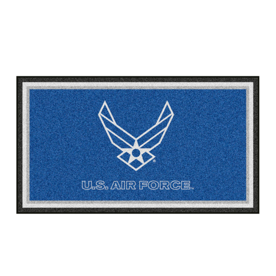 3' x 5' Blue & White U.S Air Force Rectangular Plush Area Throw Rug ...