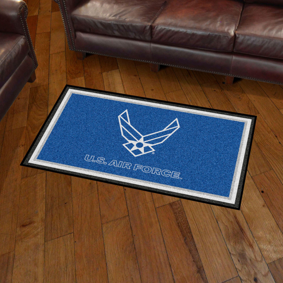 3' x 5' Blue & White U.S Air Force Rectangular Plush Area Throw Rug | Christmas Central