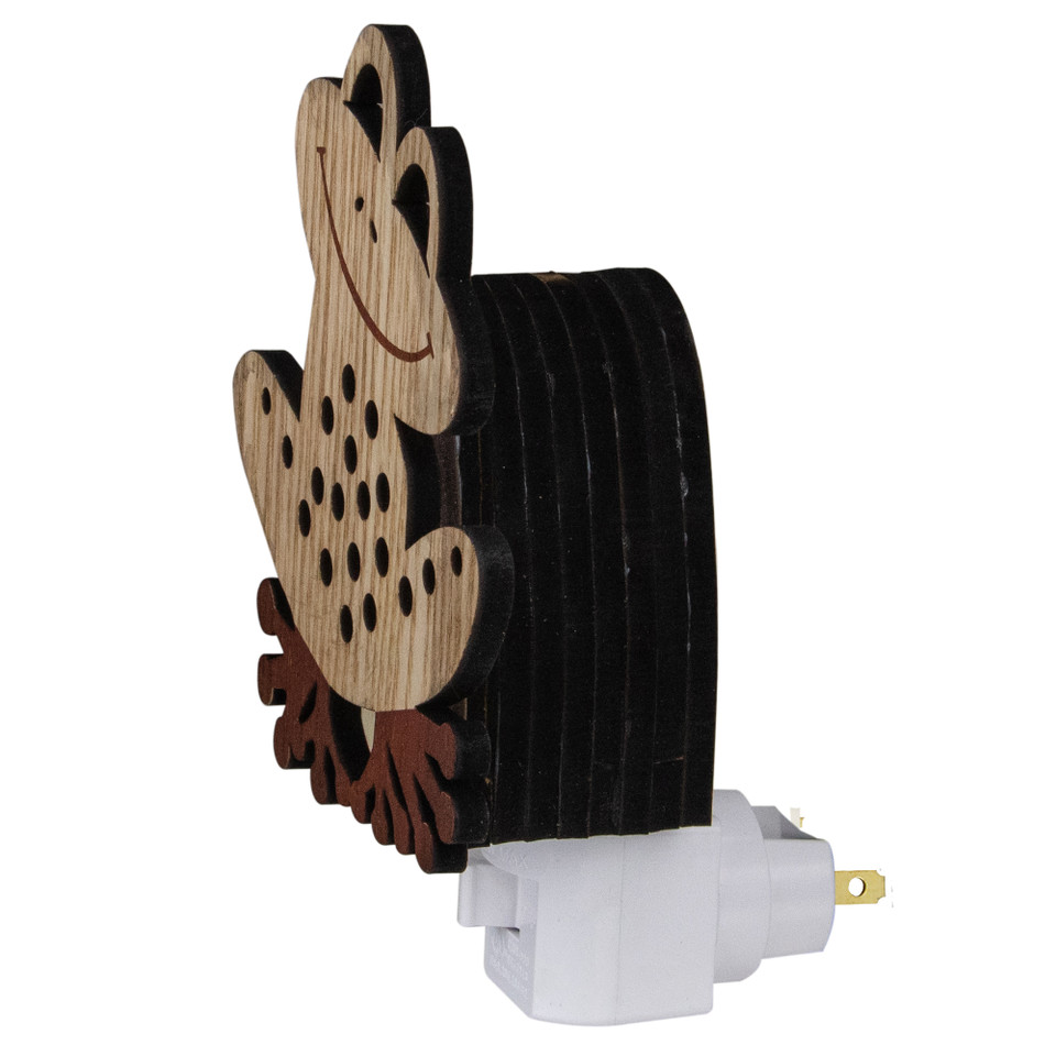 6" Wooden LED Smiling Frog Night Light | Christmas Central