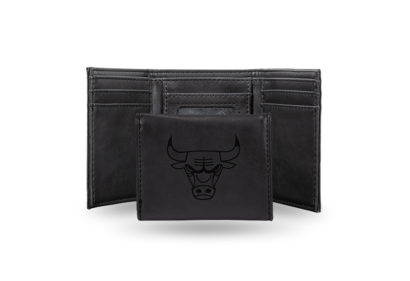 4" Black NBA Chicago Bulls Rectangular Trifold Wallet | Christmas Central