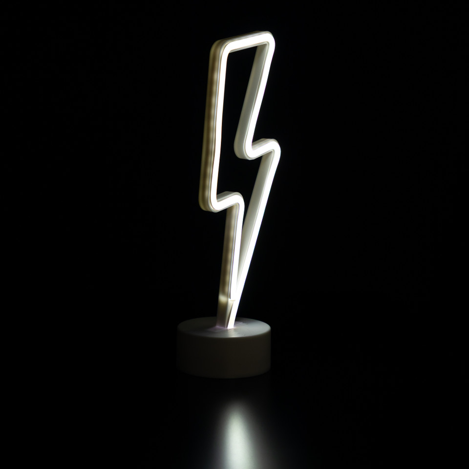 LED Neon Style Lightening Bolt Table Light - 11.5" - White | Christmas ...