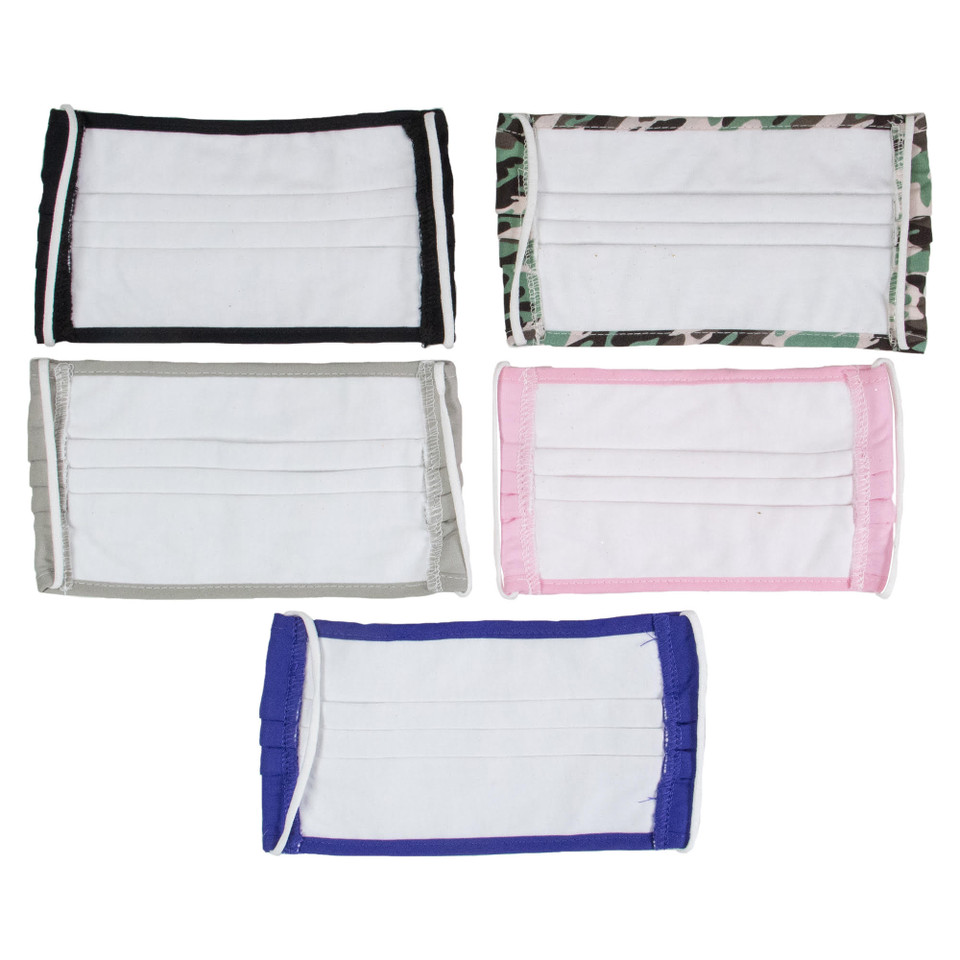 Pack of 5 Multi-Pattern 3 Ply Reusable Children's Fabric Face Masks ...