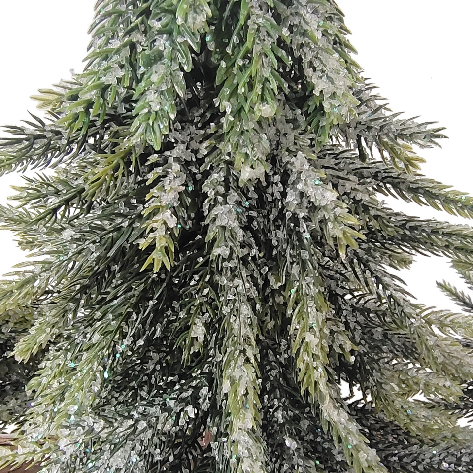 Set of 3 Frosted Downswept Pine Artificial Christmas Trees Decoration ...