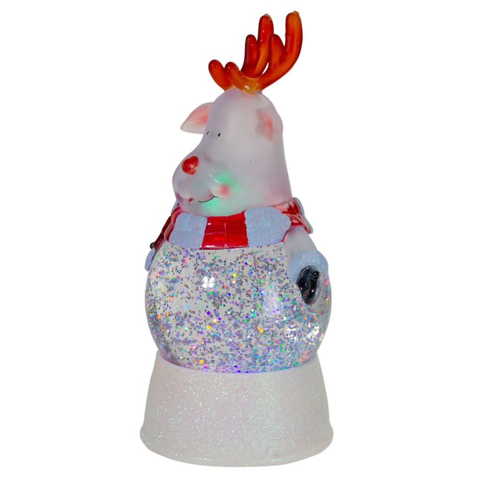 8" LED Lighted Color Changing Reindeer Christmas Snow Globe | Christmas ...
