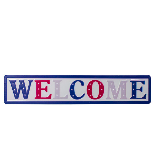 18" Metal Patriotic "WELCOME" Sign with Stars Wall Decor | Christmas ...