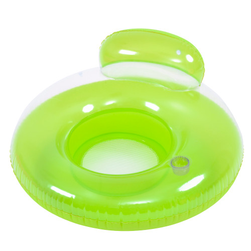 Inflatable Inner Tube Swimming Pool Float with Backrest - 46.5" - Green ...