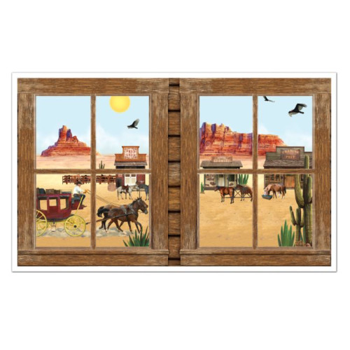 Pack of 6 Brown Old Country Western Window View Party Wall Decors 62 ...