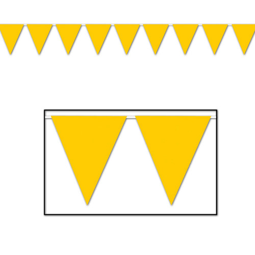 Club Pack of 12 Golden-Yellow Outdoor Pennant Banner Hanging Party ...