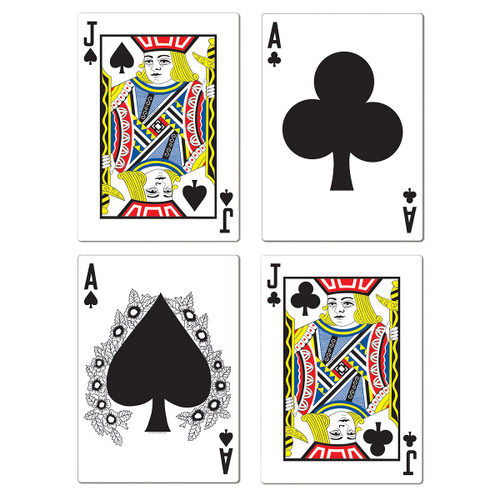 Club Pack of 48 Blue & Red Casino Night Themed Blackjack Cutout Party ...