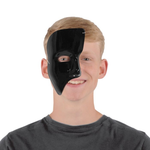 Club Pack of 24 Shiny Black Phantom Mask Halloween Costume Accessories ...