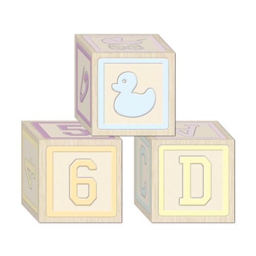 Club Pack of 36 Vibrantly Colored Pastel Baby Blocks Party Favor Boxes ...