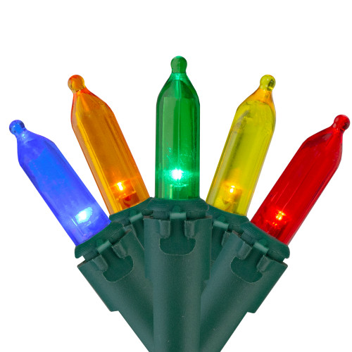Mini Christmas Lights - Multi-Color LED - 49' Green Wire - 200ct ...