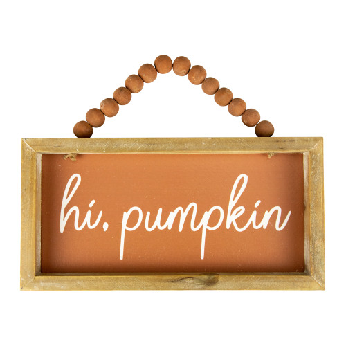 12" Orange Hi Pumpkin Autumn Harvest Wall Sign | Christmas Central