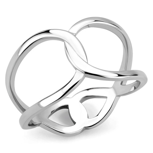 Women's Free Form Style Stainless Steel Ring - Size 5 (Pack of 2 ...