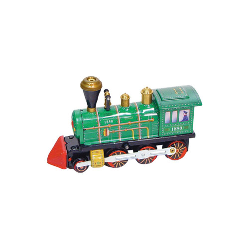 Train Locomotive Adult Collectible Key-Wind Tin Toy - 5" - Green ...