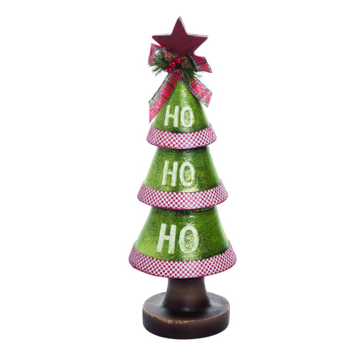 16" Green & Pink Traditional Christmas 'Ho Ho Ho' Tree | Christmas Central