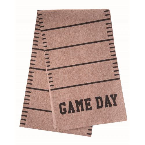 90" Beige & Black Seasonal "Game Day" Table Runner | Christmas Central